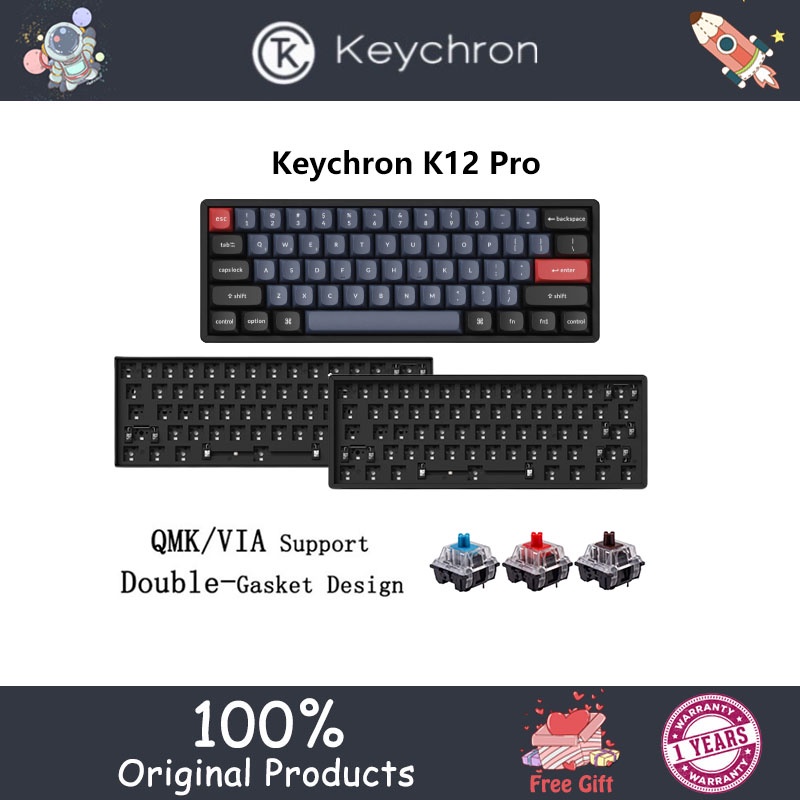 Keychron K12 Pro QMK/VIA Wireless 60% Customized PBT Mechanical ...