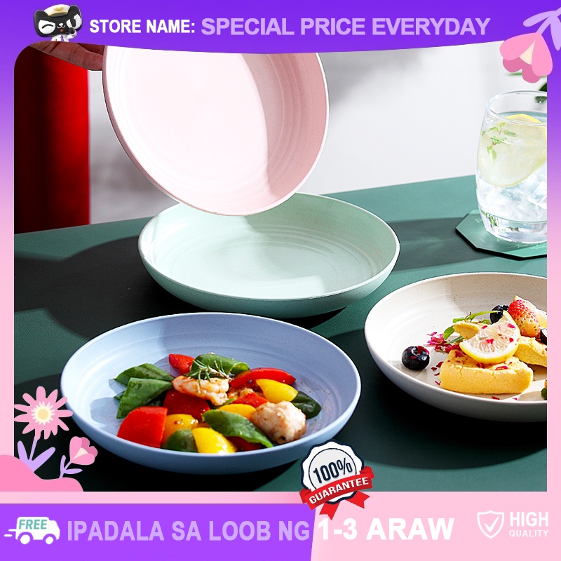 Unbreakable Deepen Plates Fruit Salad Dessert Plate Round-shaped Dinner ...