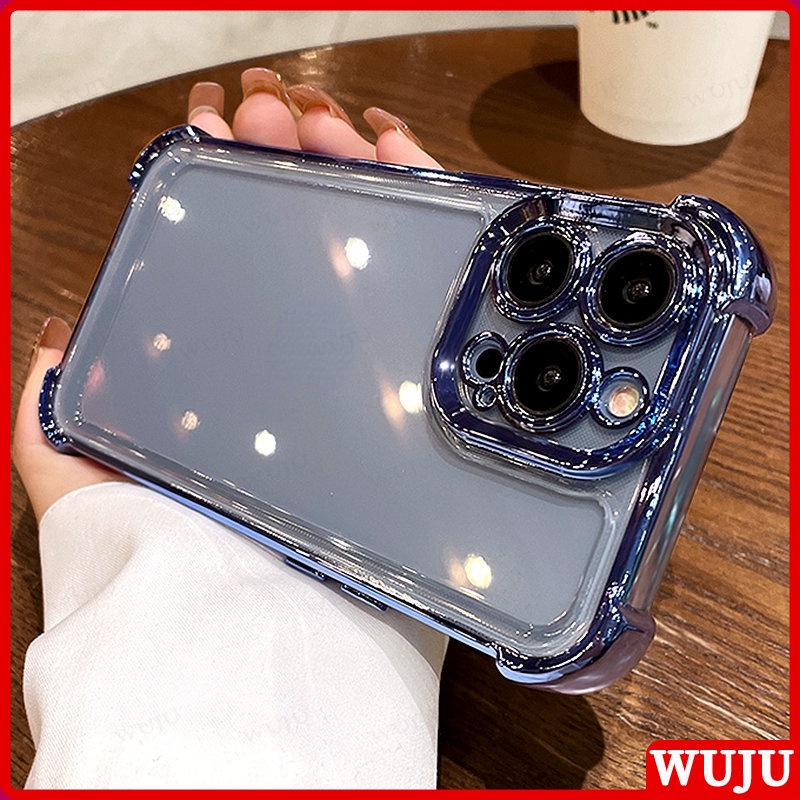 WUJU Crystal Clear Luxury Plated Acrylic Phone Case Compatible For ...