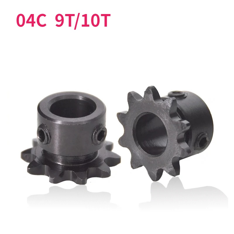 1pcs 04C Chain Gear 45# Steel 9T/10T Tooth 5/6/8/10mm Bore Industrial ...
