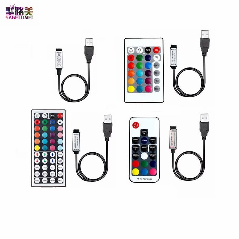 DC5V DC12V DC24V Volt USB IR RF Remote RGB Controller 3key 17key 24key 44 Key IR Remote Wireless ...