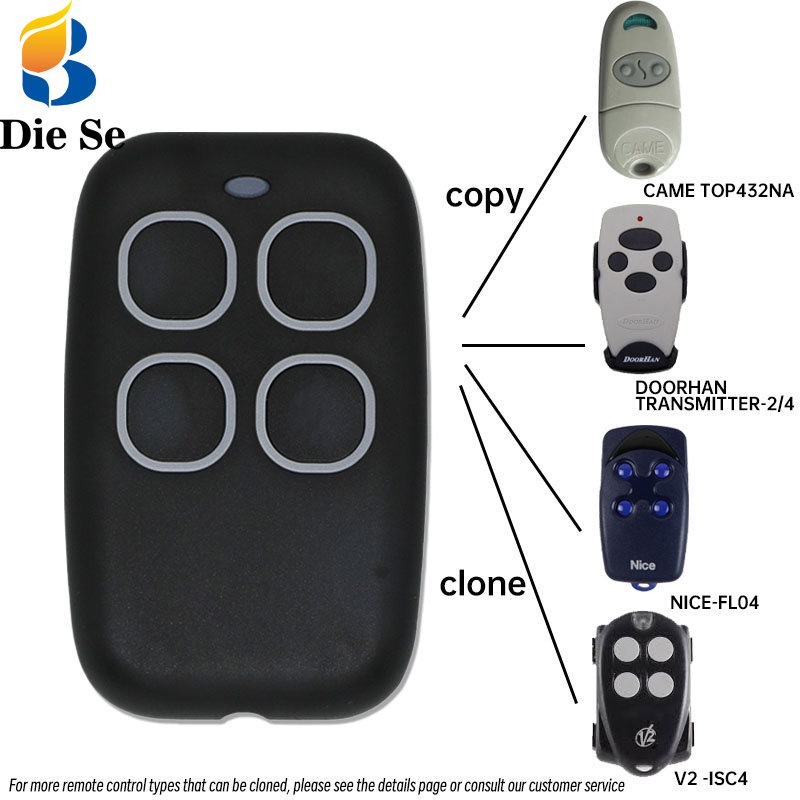 433Mhz Rf Clone Remote Control 50m 4 Button Copy Transmitter Fixed Learning Code for Gadget Gate ...
