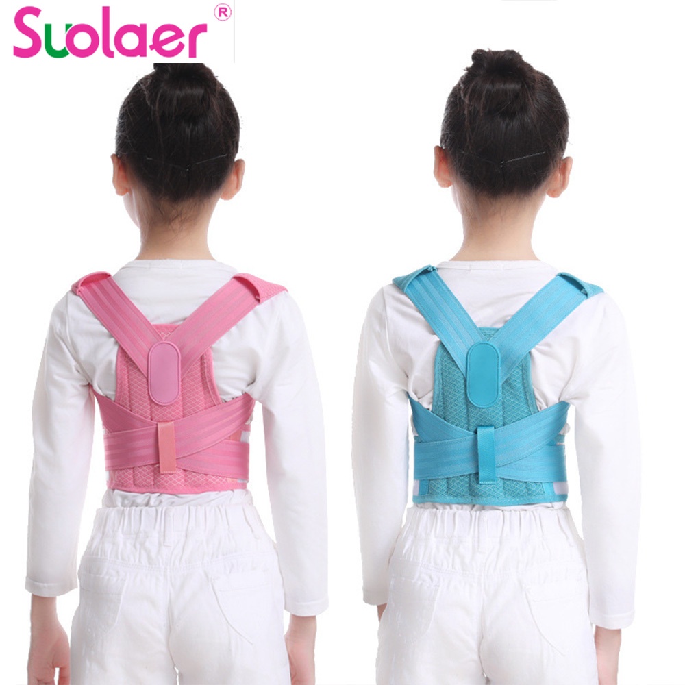 Suolaer Adjustable Kids Back Posture Corrector Belt Lumbar Shoulder ...