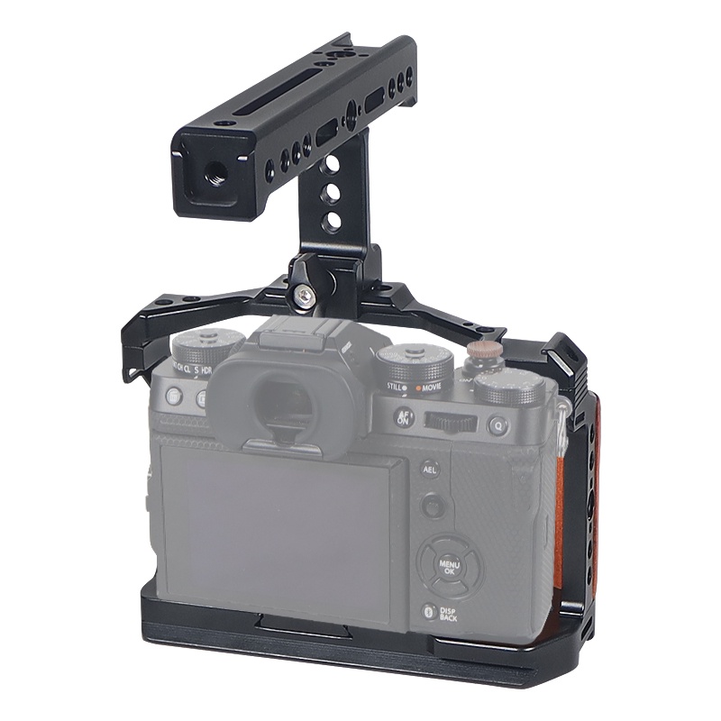 XT-XINTE Metal Camera Cage Protective Frame with Cold Shoe Mount Wooden ...