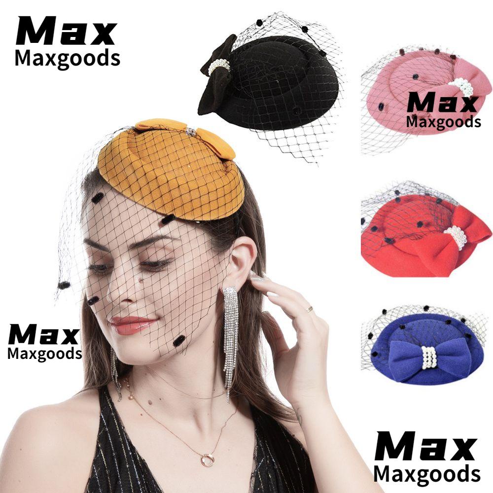 MAXG Womens Vintage Hat Wedding Hairpin Stewardess Top Hats Retro ...