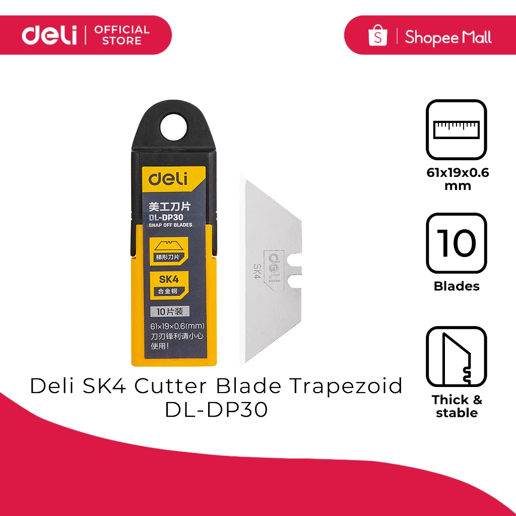 Deli DL-DP30 SK4 Cutter Blade Trapezoid | Shopee Philippines
