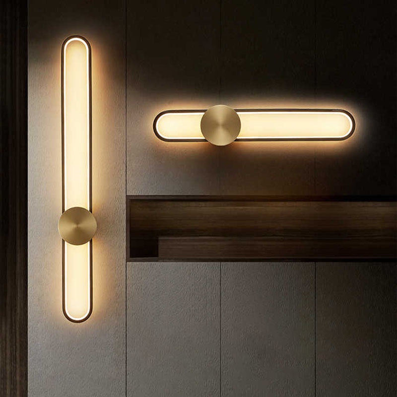 Modern Long Strip Wall Lamp Living Room Decoration 3 Color Wall Light ...