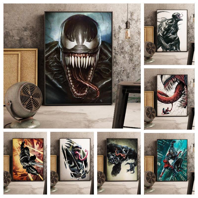 Marvel poster venom and carnage canvas painting wall Decor | Shopee ...