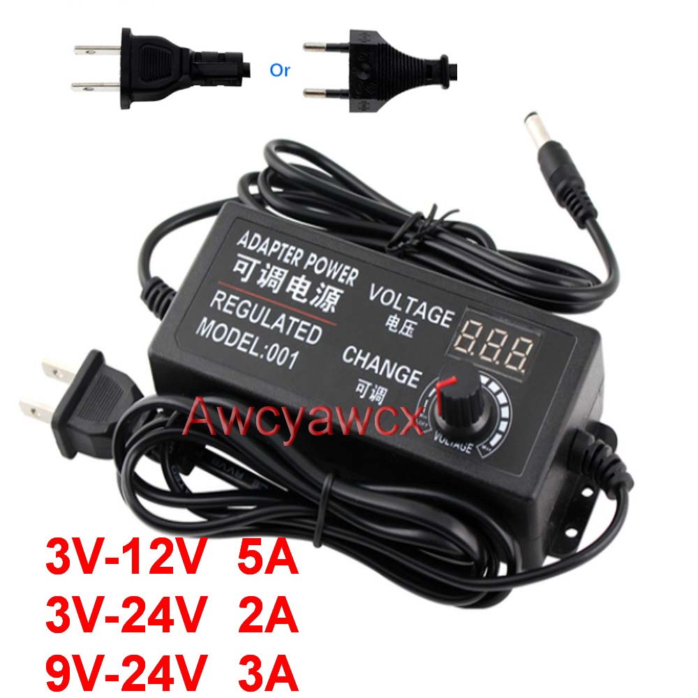 AC Adjustable ON OFF Adapter DC 3V 4V 4.5V 5V 6V 7V 7.5V 8V 9V 10V 12V 13.5V 14V 15V 16V 17V 18V ...