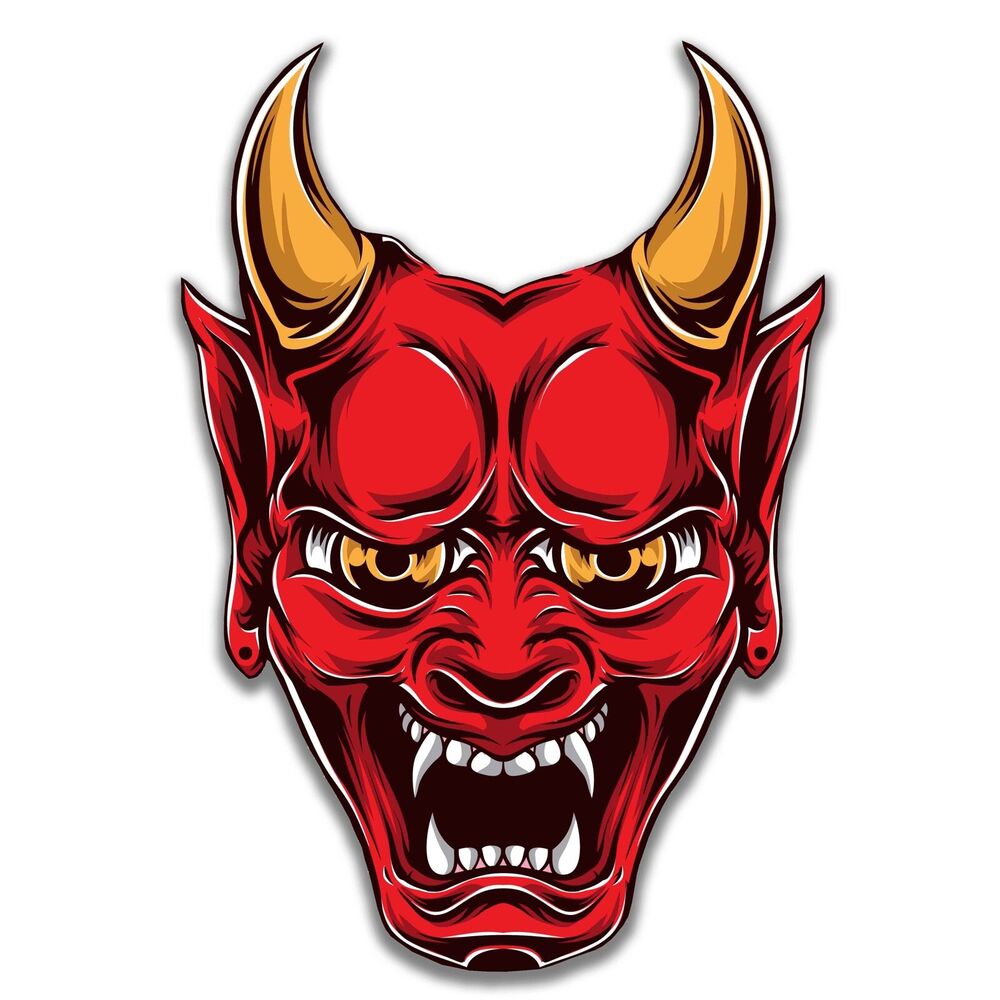 Ghost Oni Demon Japanese Devil Mask Vinyl Decal Sticker Samurai Japan ...