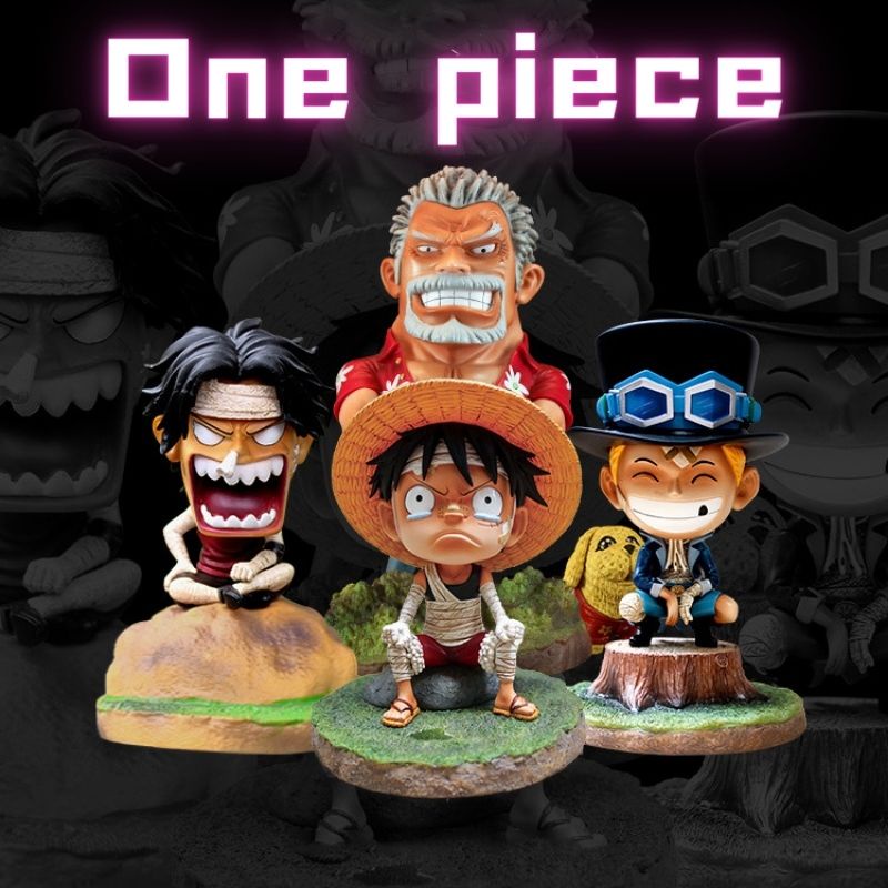 One Piece Figure Luffy Ace Sabo Garp Childhood Bandage Battle Damaged ...