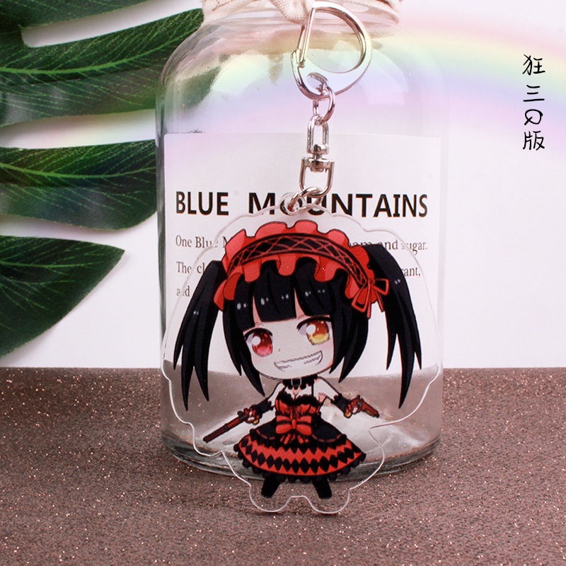 Anime Acrylic Double-Layer Keychain Interlayer Pendant Dating Battle ...