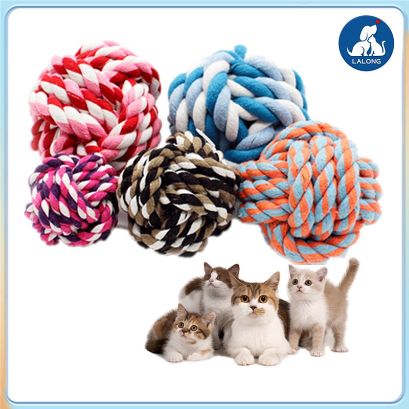 Pet Cat Kitten Weave Sisal Ball Scratch Catch Rope Toy(Random Color ...