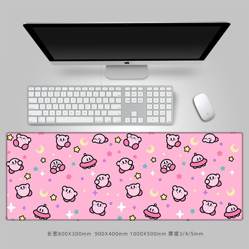 Star Kirby Mouse Pad Oversized Boys Girls Pink Cute Gaming Game Two ...