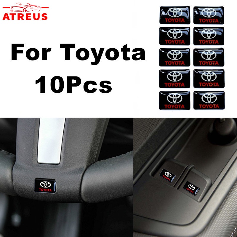 10Pcs 3D Car Stickers Steering Wheel Door Window Switch Button Badge ...