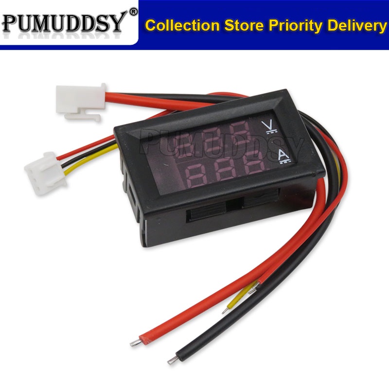 DC 0-100V 1A 10A 50A 100A 0.28" Digital Voltmeter Ammeter Dual Display ...
