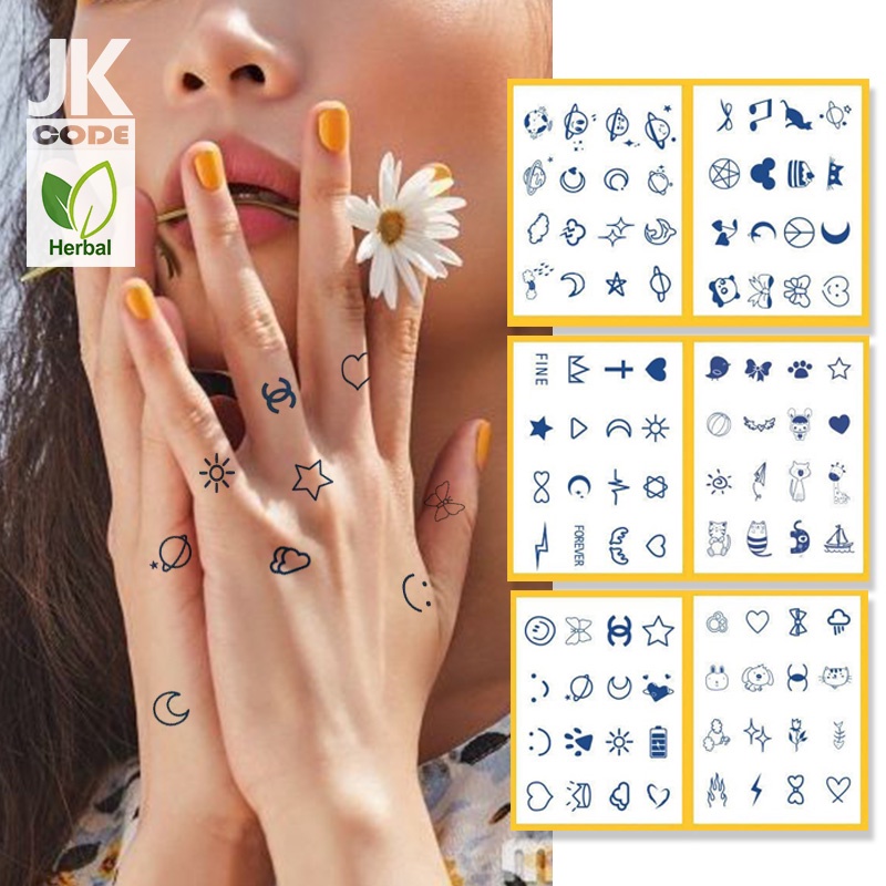 Temporary Tattoo Herbal Mini Pattern Finger Tattoo Sticker Male Female ...