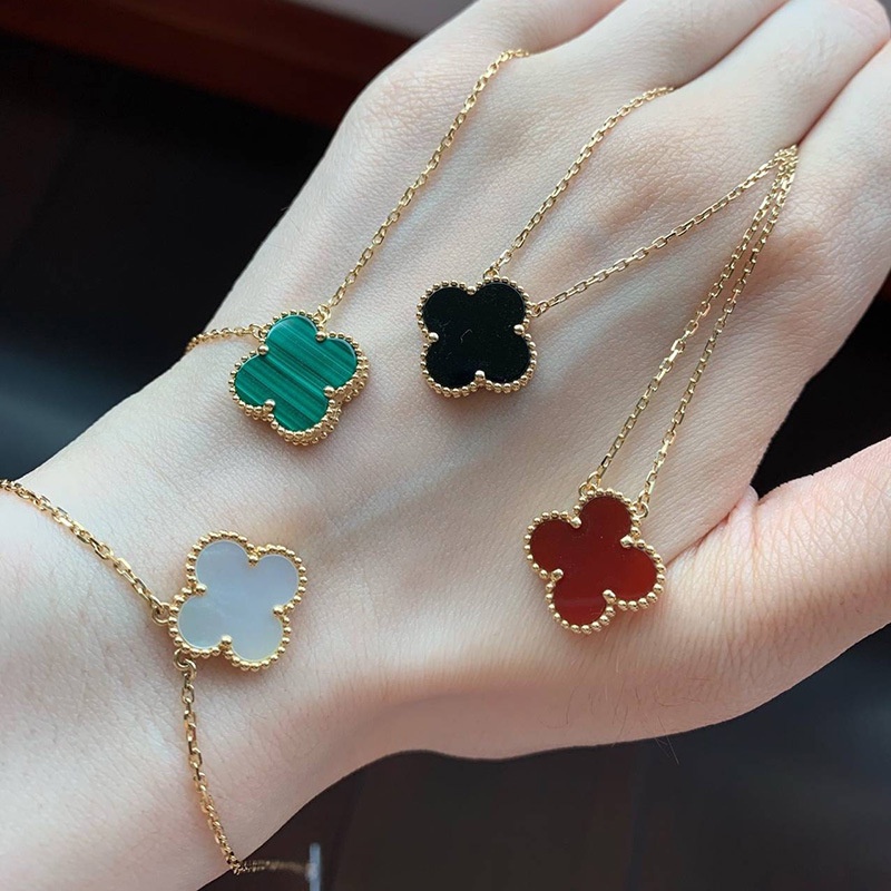 Fashion Simple Steel Titanium Four-Leaf Clover Necklace Female Gold ...