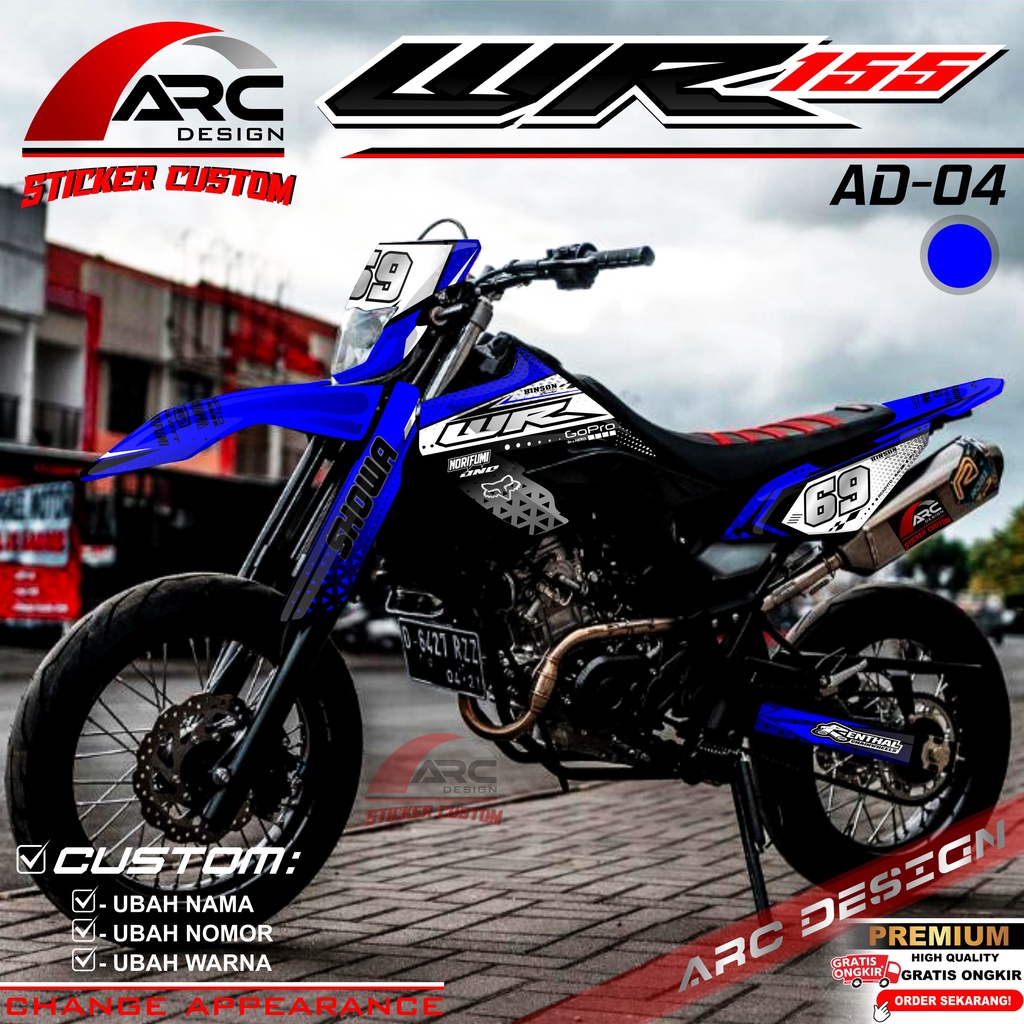 Yamaha WR155 Fullbody Cross Motorcycle Sticker Decal - WR 155 Full Body ...