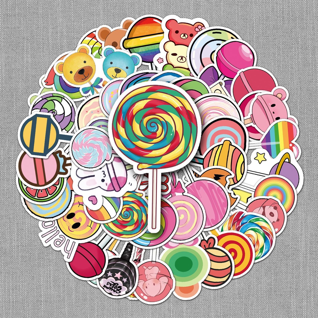 50 Sheets Lollipop Graffiti Stickers Cartoon Fresh Children Stickers ...