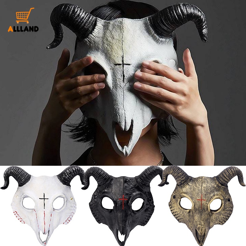 Halloween Skeleton Goat Horror Mask/ High Quality PU Demons Animal Mask ...