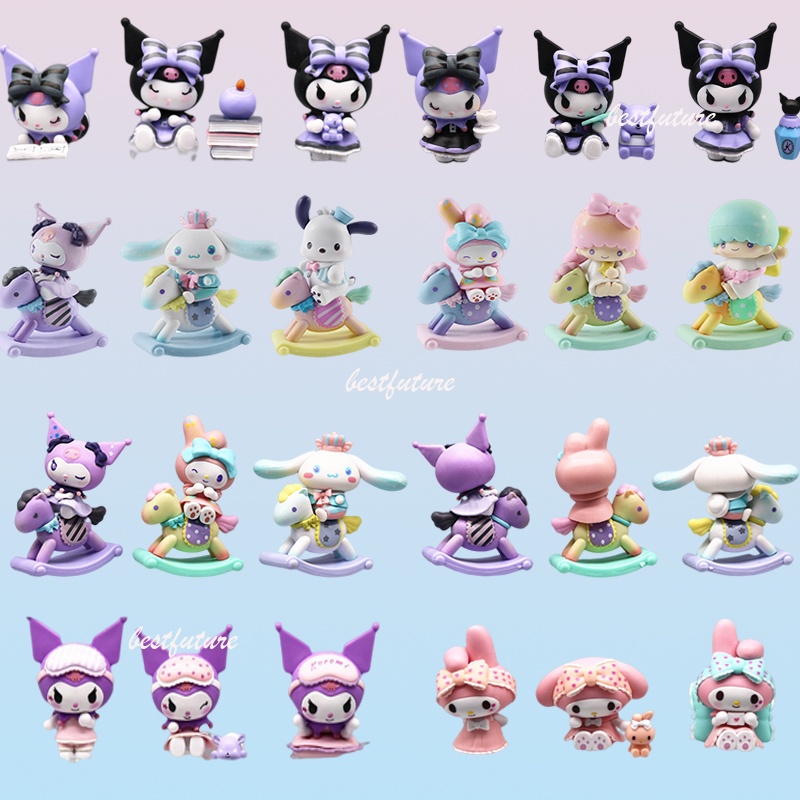 6 Piece/set Q Version Sanrio Kuromi My Melody Pochacco Minifigure Action Figure Model Ornaments ...