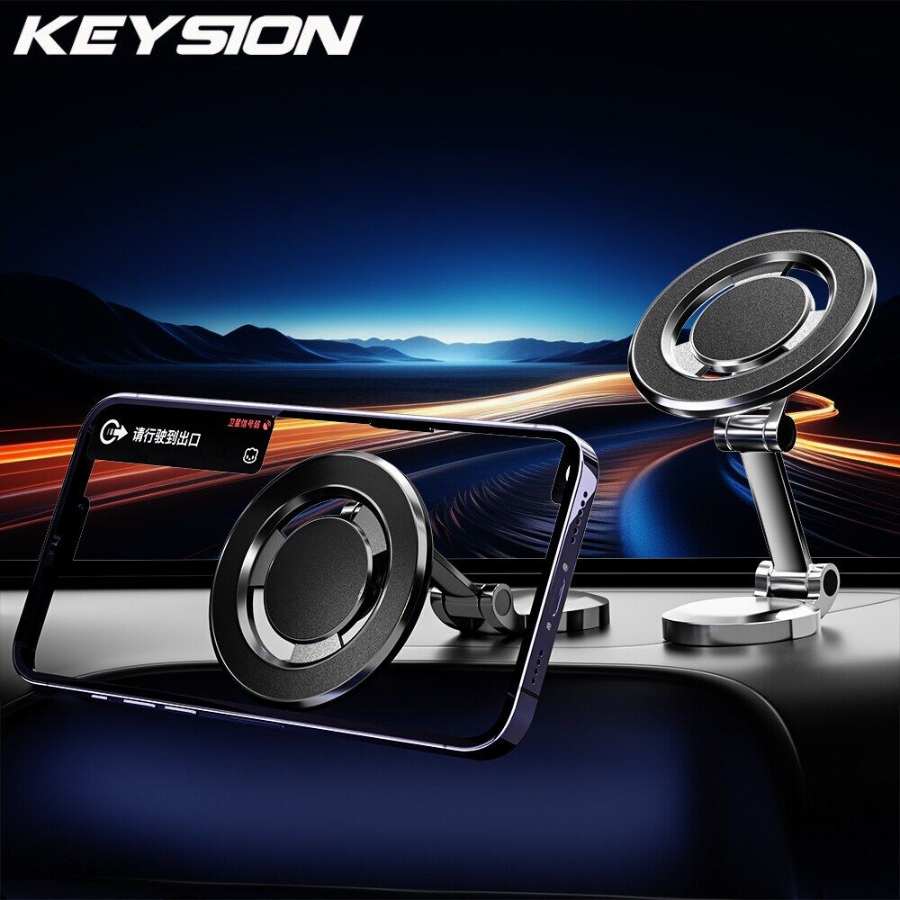 KEYSION Magnetic Car Phone Holder Stand Magnet Car Mount Retractable ...