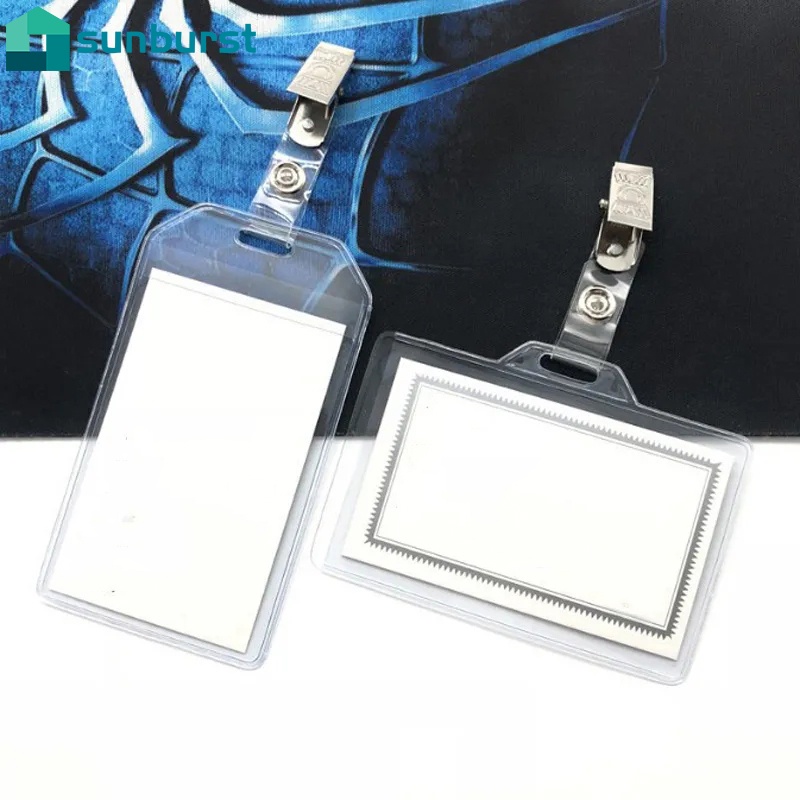Transparent Document ID Card Clip Protective Cover / PVC Waterproof ...