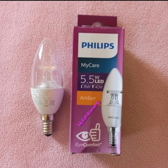 LILIN LED CANDLE PHILIPS E14 5 5,5 W WATT 5.5W WARM WHITE YELLOW CANDLE ...