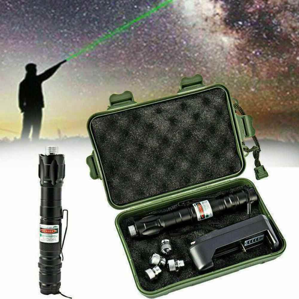 100Miles Laser Pointer Pen 532NM Green Rechargable Visible Beam Torche ...