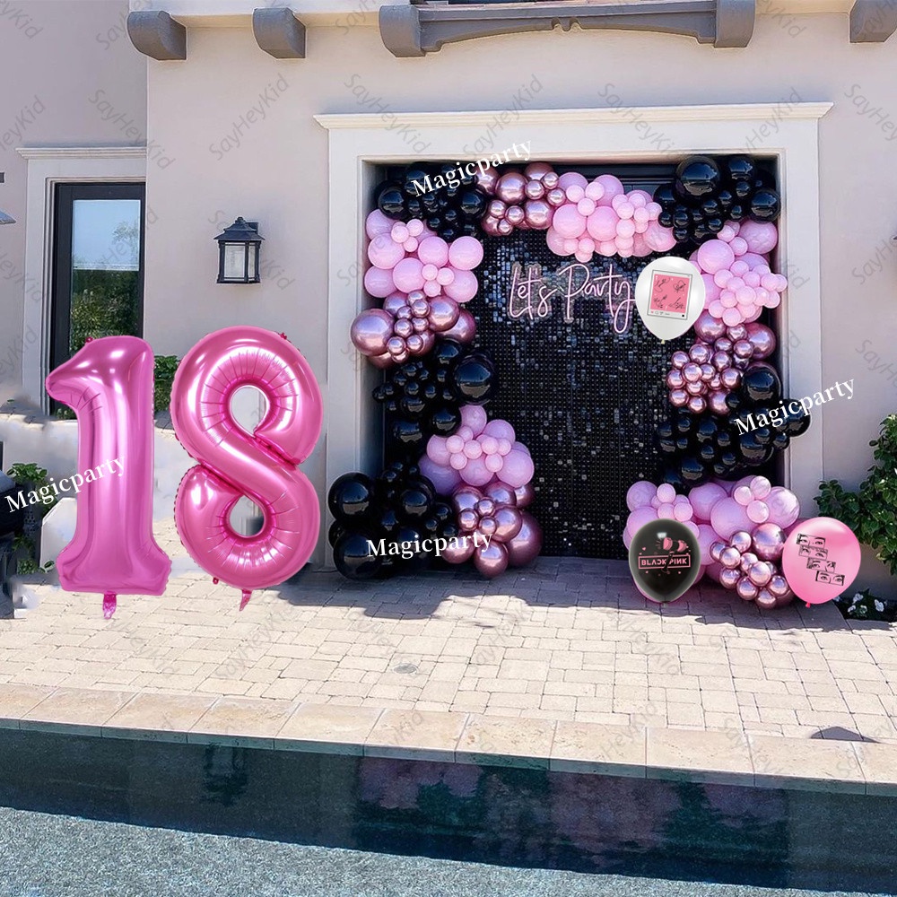 66Pcs Blackpink Theme Balloons Garland Arch Kit For Fans Korean Star ...