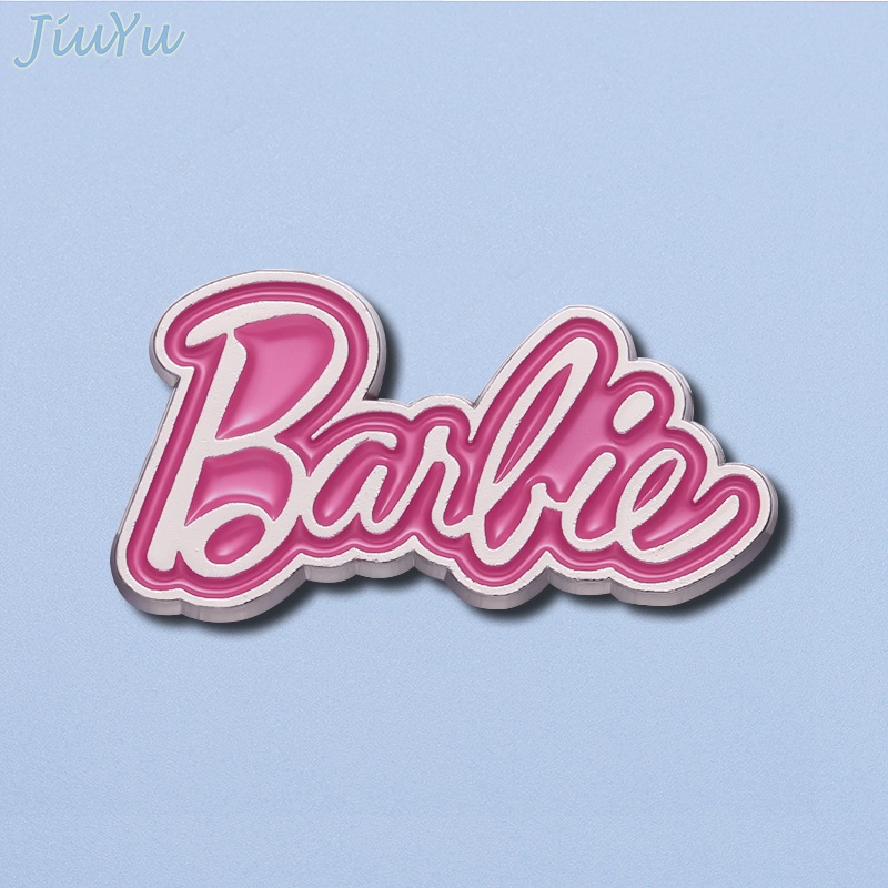 Fashion Pink Barbie Enamel Pins Kawaii Movie Funny Text Brooch Barbie ...