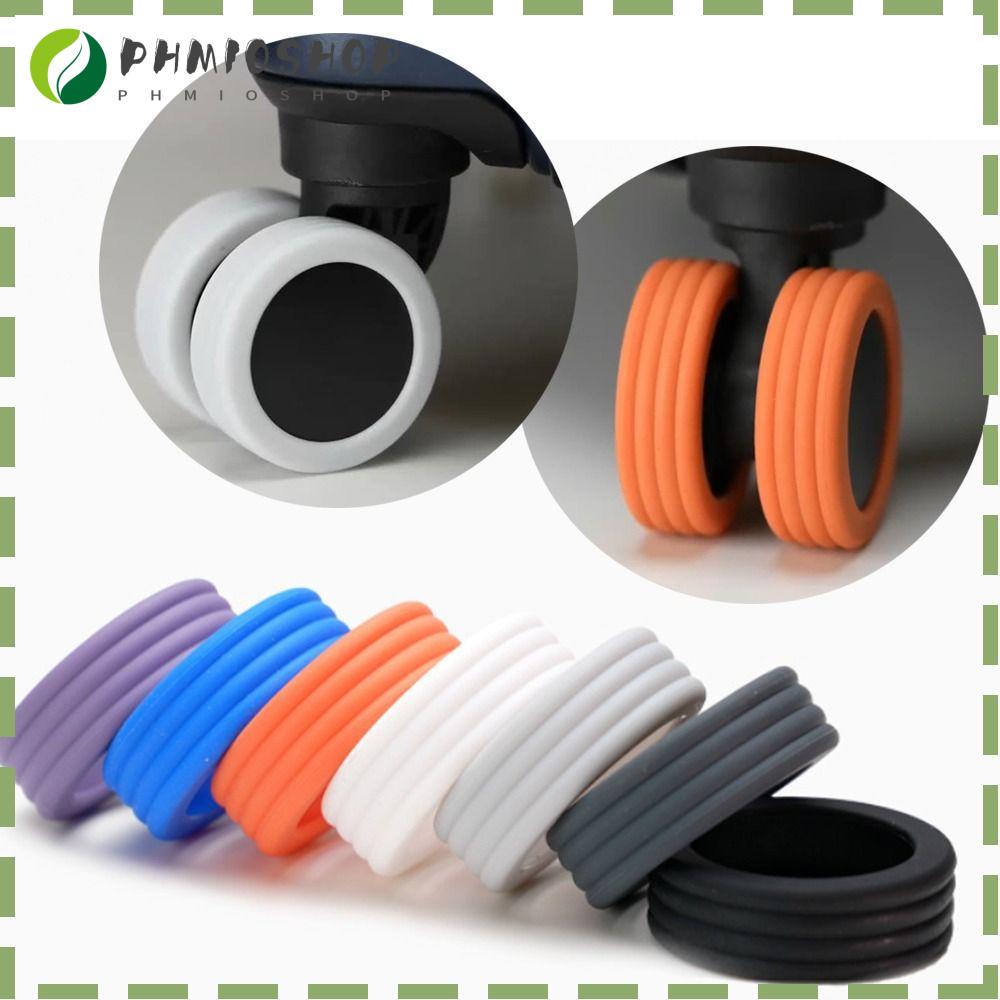 MIOSHOP 8PCS/Set Travel Luggage Caster shoes, Silicone Reduce Wheel ...