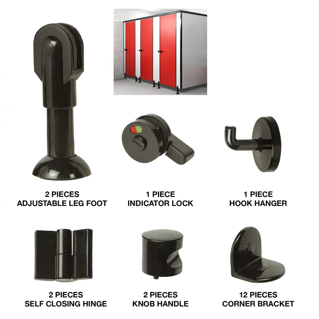 1 Set Nylon Black Toilet Partition Kit Public Bathroom Toilet Partition ... 1 Set Nylon Black Toilet Partition Kit Public Bathroom Toilet Partition ...