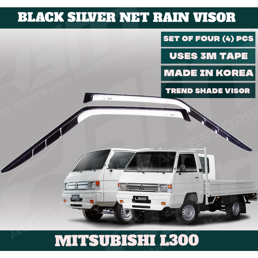 Mitsubishi L300 2TONE BlackSilver Net Rain Guard Door Visor | Shopee ...