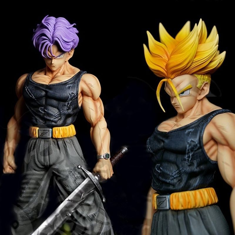 30cm Dragon Ball GK Temple Trunks Super Saiyan Son Goku Figure Model ...