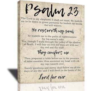 Christian Motivational Wall Art Psalm 23 Wall Decor Religous Bible ...