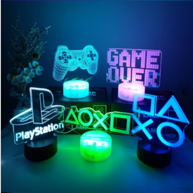 LF1 3D Night Lights Lamp PlayStation Gaming Icon Logo Figure Bedroom ...