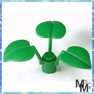 Plant Flower Stem 1x1x2/3 with 3 Large Leaves Green (6255 / x8) LEGO ...