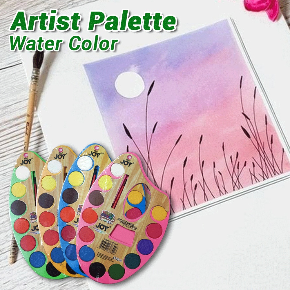MASS 12 Color Artist Palette Water Color with Brush for Kids | Shopee ...