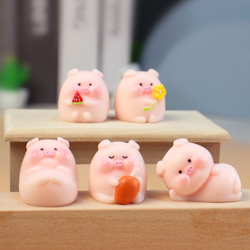 Cute little pig resin action figure home decorate toy | Shopee Philippines