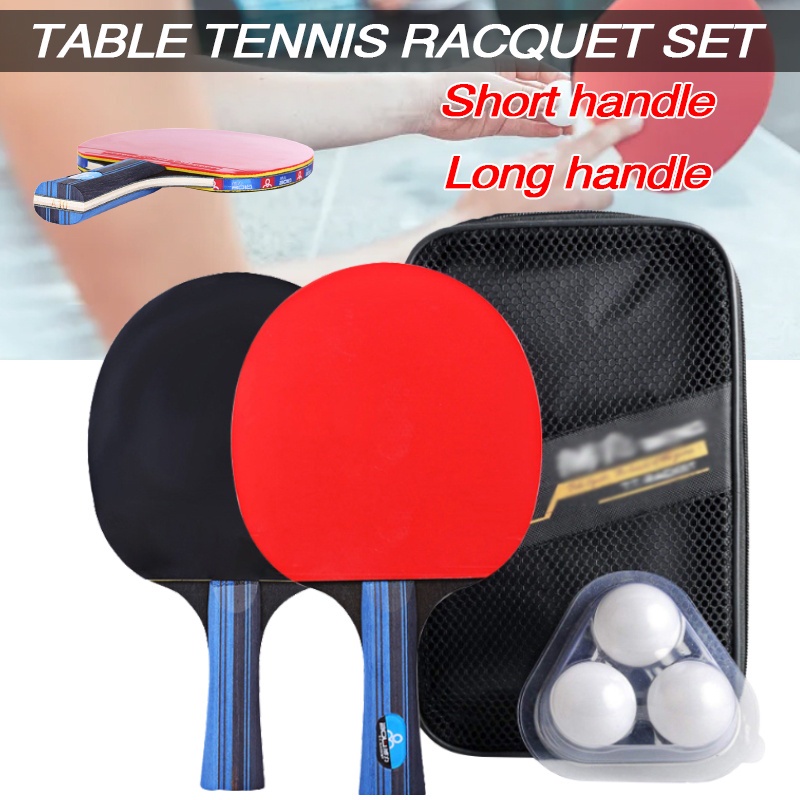 2pcs Table Tennis Racket Ping Pong Beginner Training Racket Long Handle ...