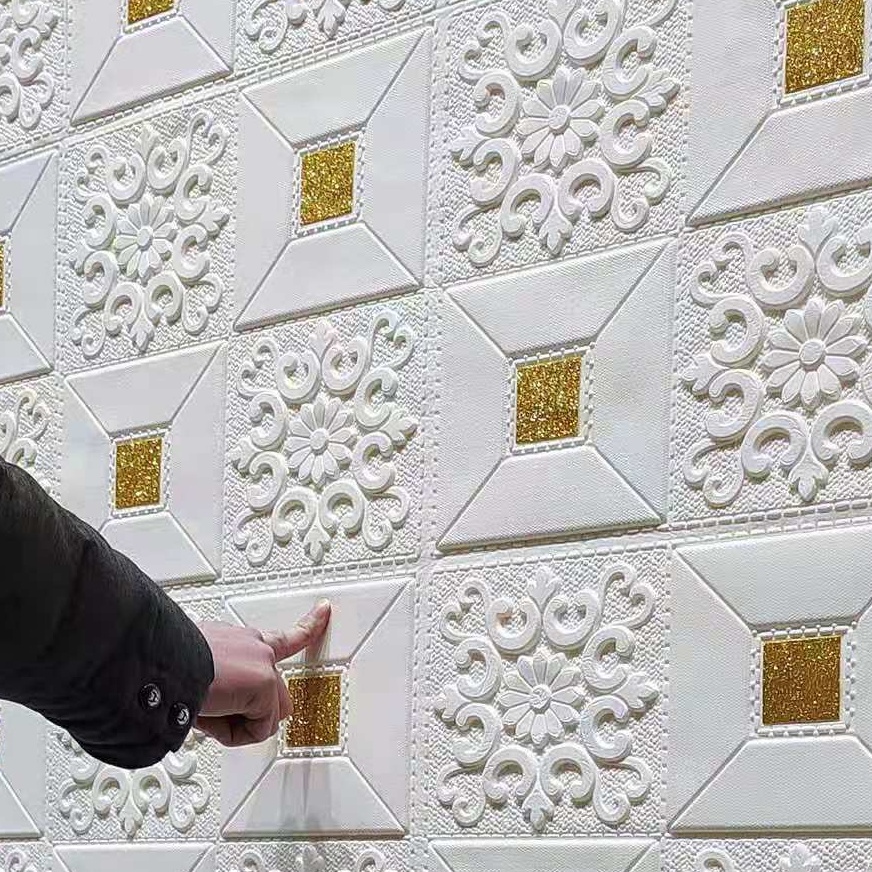 3d Foam Wallpaper Adhesive Wall Decor Sticker 3D DIY Self Adhesive ...