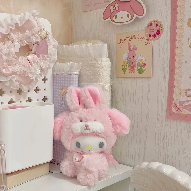 Kuromi My Melody Rabbit Year Heart Shaped Diamond Plush Doll Pendant ...