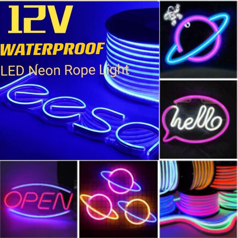 DIY shape Neon LED Strip Light DC SMD2835 Waterproof Flexible led light ...