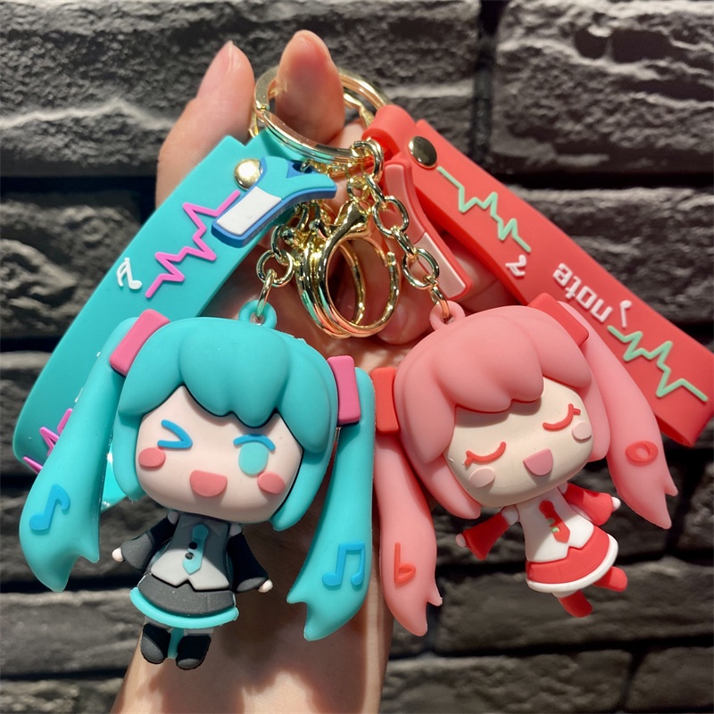 Hatsune Miku Doll Key Chain Bag Pendant Car key ring Virtual Singer ...
