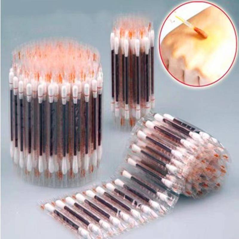 50pcs Disposable Iodine Swab Multifunctional Double Headed Cotton Stick ...