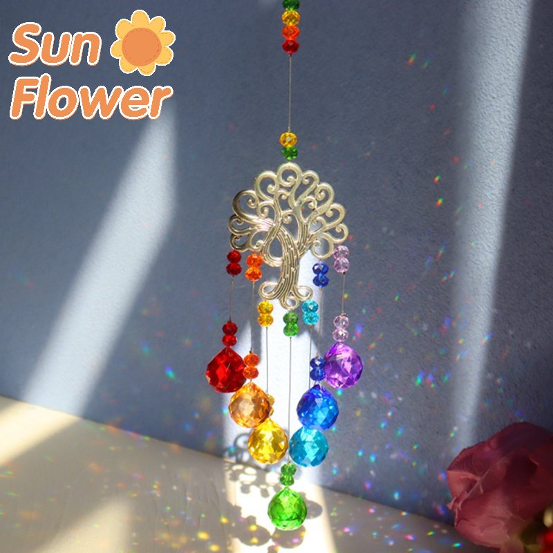 Crystal Wind Chime Sun Catcher Pendant Hanging Drop Window Curtain ...