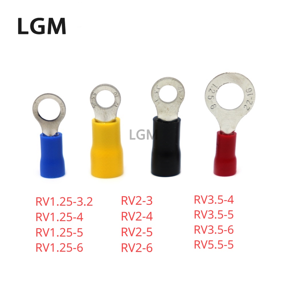 50Pcs RV Ring Insulated Wire Connector Electrical Crimp Terminal Cable ...