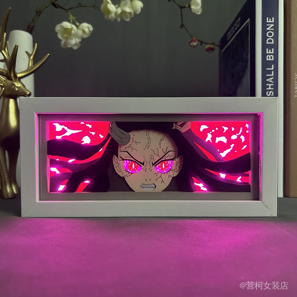 Paper cut shadow box Kimetsu No Yaiba for Home Decoration Manga Table ...